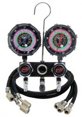 CPS MV2H4P5Z BlackMax 2-Valve Manifold and Gauge Set