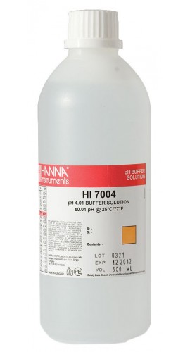 Hanna HI7004L/C pH 4.01 Calibration Solution, 500mL