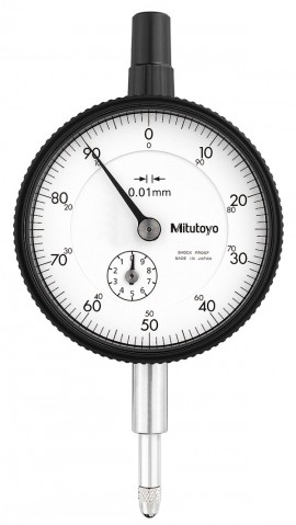 Mitutoyo 2056A-01 Series 2 Metric ANSI/AGD Type Dial Indicator with lug back, 25 mm, 0.01 mm